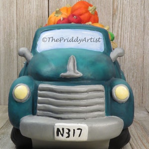 Turquoise Pumpkin Truck / Harvest Truck / Fall Ceramic Decor ...