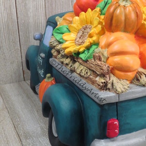 Turquoise Pumpkin Truck / Harvest Truck / Fall Ceramic Decor ...