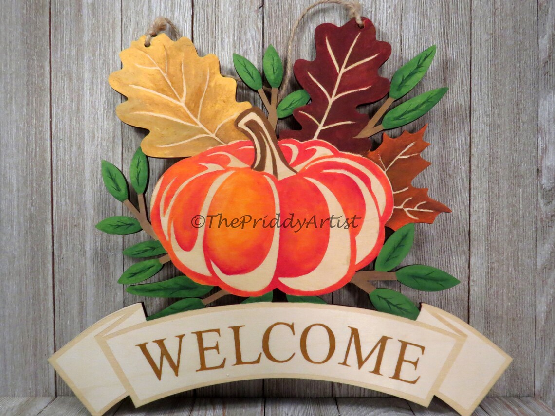 Welcome Fall Sign / Wall Art / Fall Decor / Thanksgiving / - Etsy