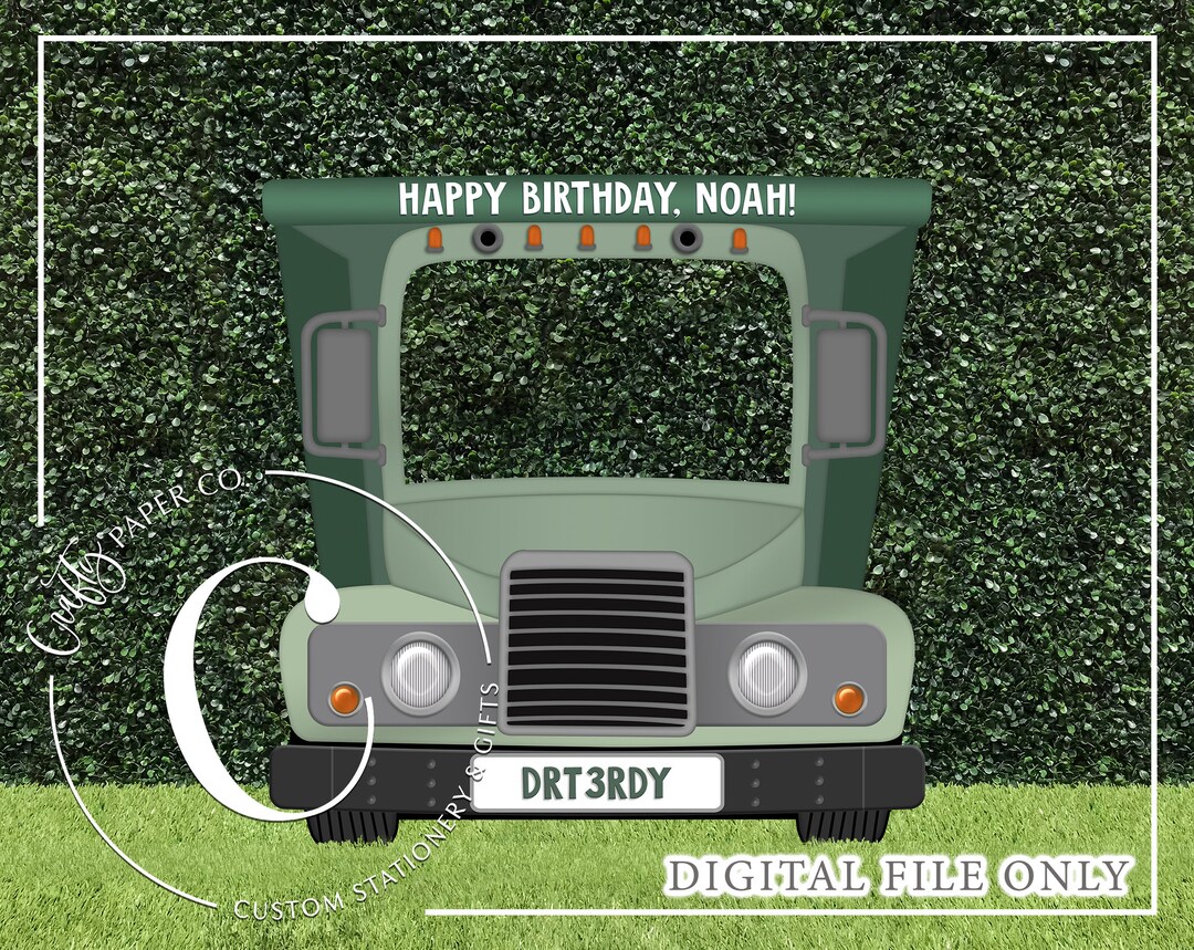 Garbage Truck Photo Booth Frame Trash Truck Photo Booth Prop Dump Truck ...