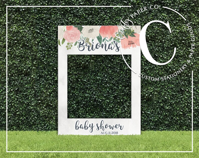 Baby Shower photo booth frame Floral photo prop Bridal | Etsy