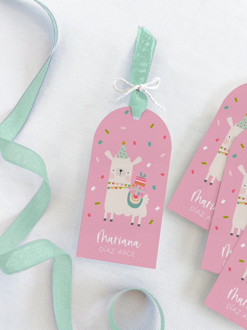 Party Llama Custom Gift Tags Set | Llama Custom Hang Tags ...