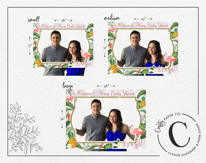 Luau Photo Booth Frame Bridal Shower Photo Prop Tropical - Etsy