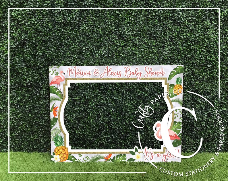 Luau Photo Booth Frame Bridal Shower Photo Prop Tropical - Etsy