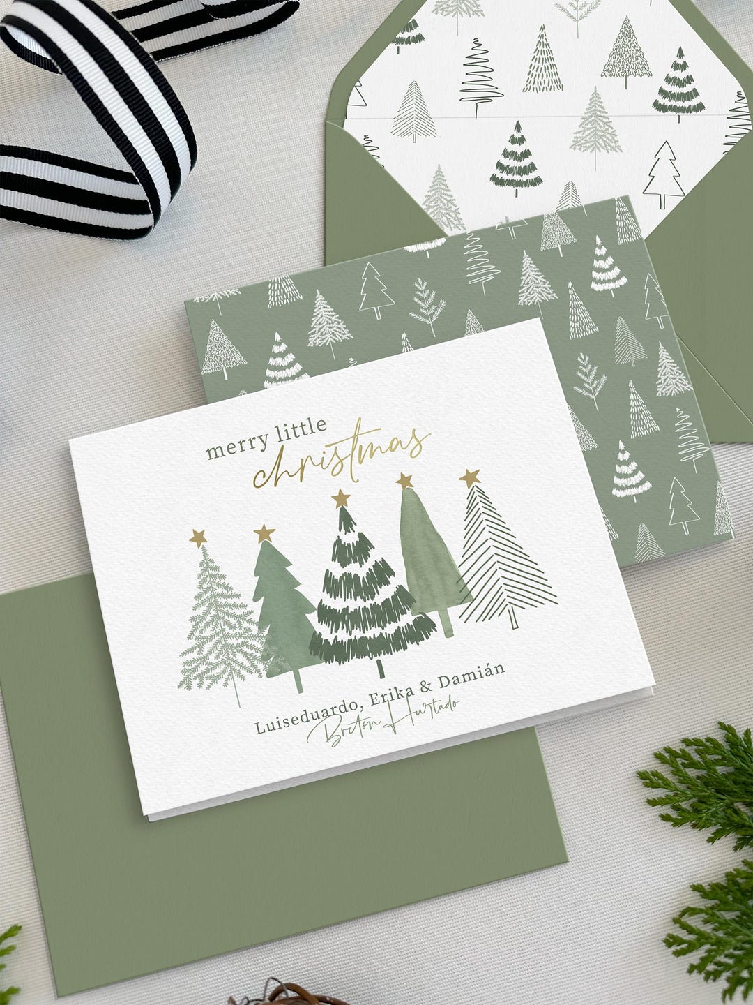 Oh Christmas Tree Folded Notecards Set Christmas Stationery Holiday ...