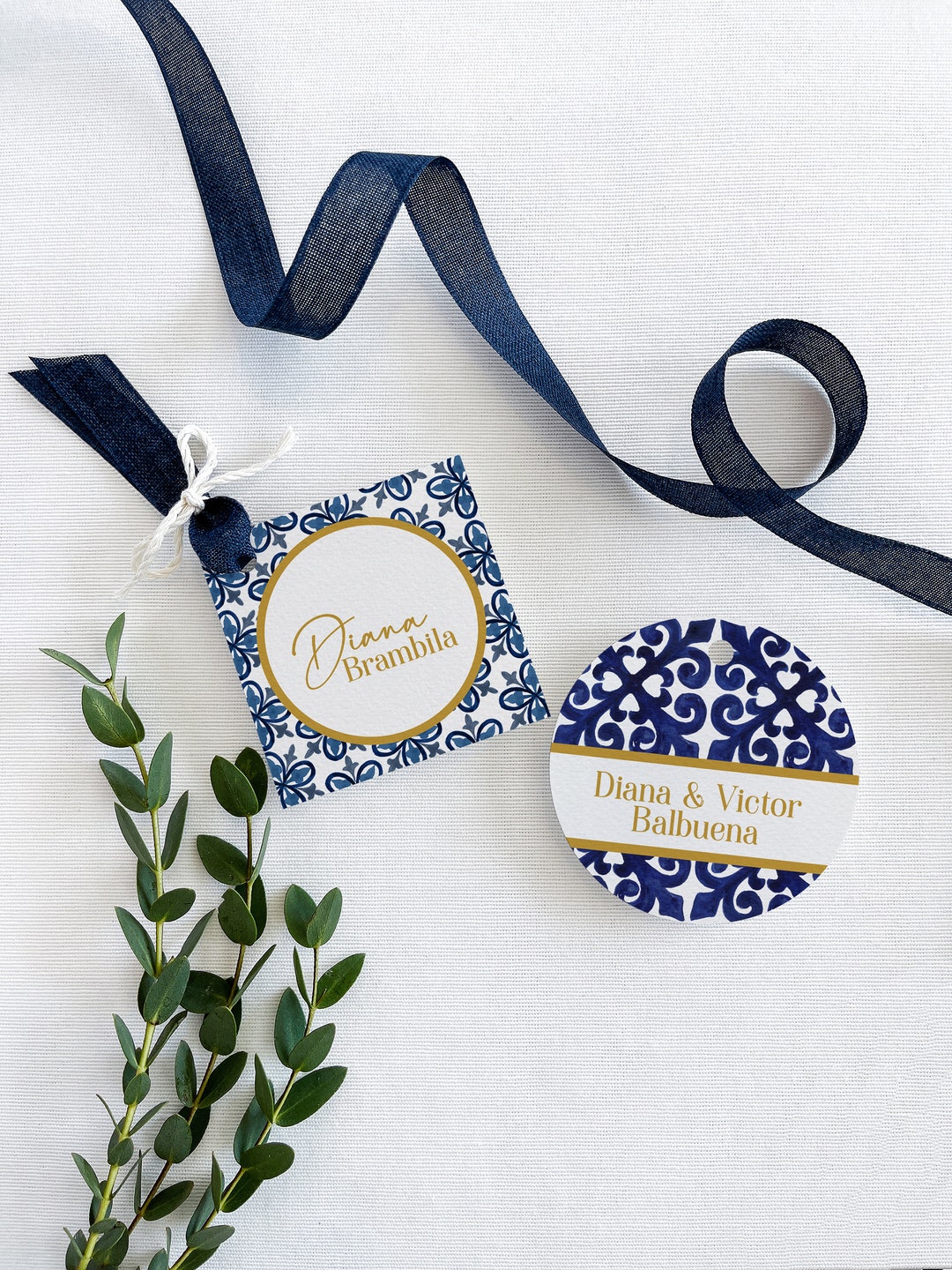 Talavera Favor Tags Set | Spanish Tiles Custom Hang Tags ...