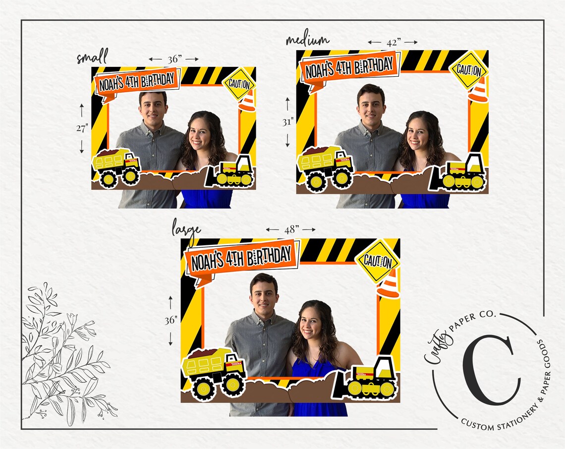 Construction Photo Booth Frame Yellow Truck Photo Booth Prop - Etsy
