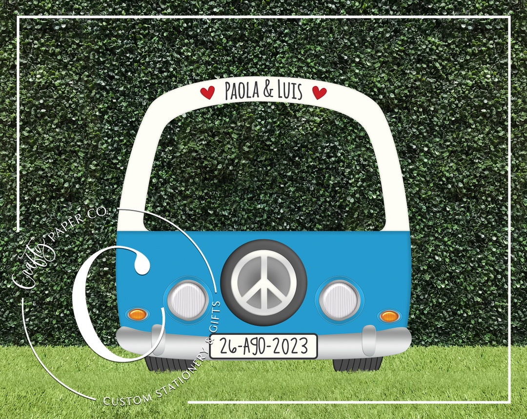 Van Photo Booth Frame Hippie Van Photo Booth Prop Custom Photo Booth ...