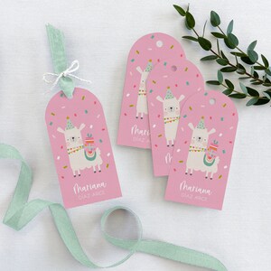 Party Llama Custom Gift Tags Set | Llama Custom Hang Tags ...