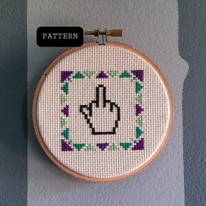 Middle Finger PDF Cross Stitch Pattern | Etsy