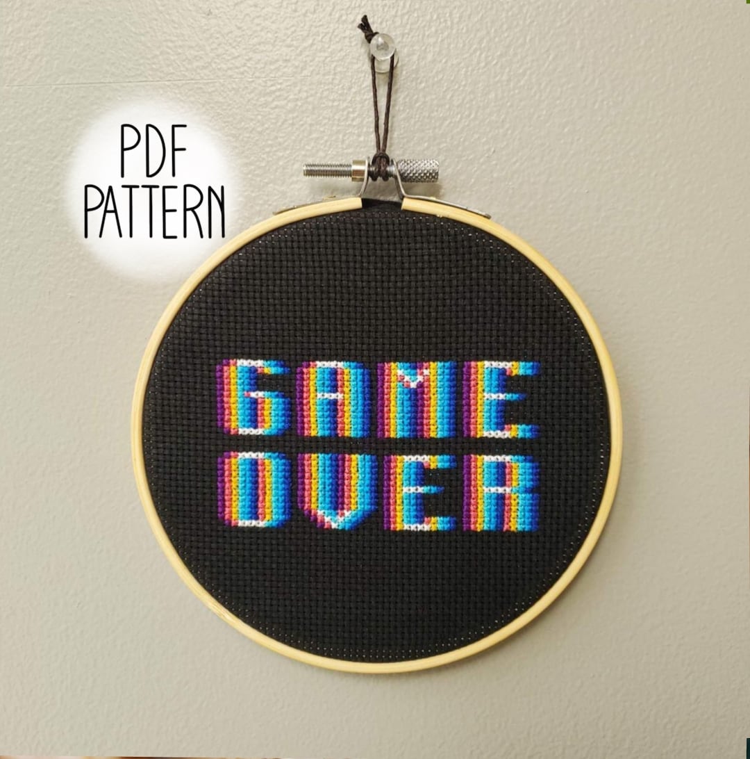 Game Over & Video Game Alphabet Cross Stitch Pattern PDF Gaming Retro ...