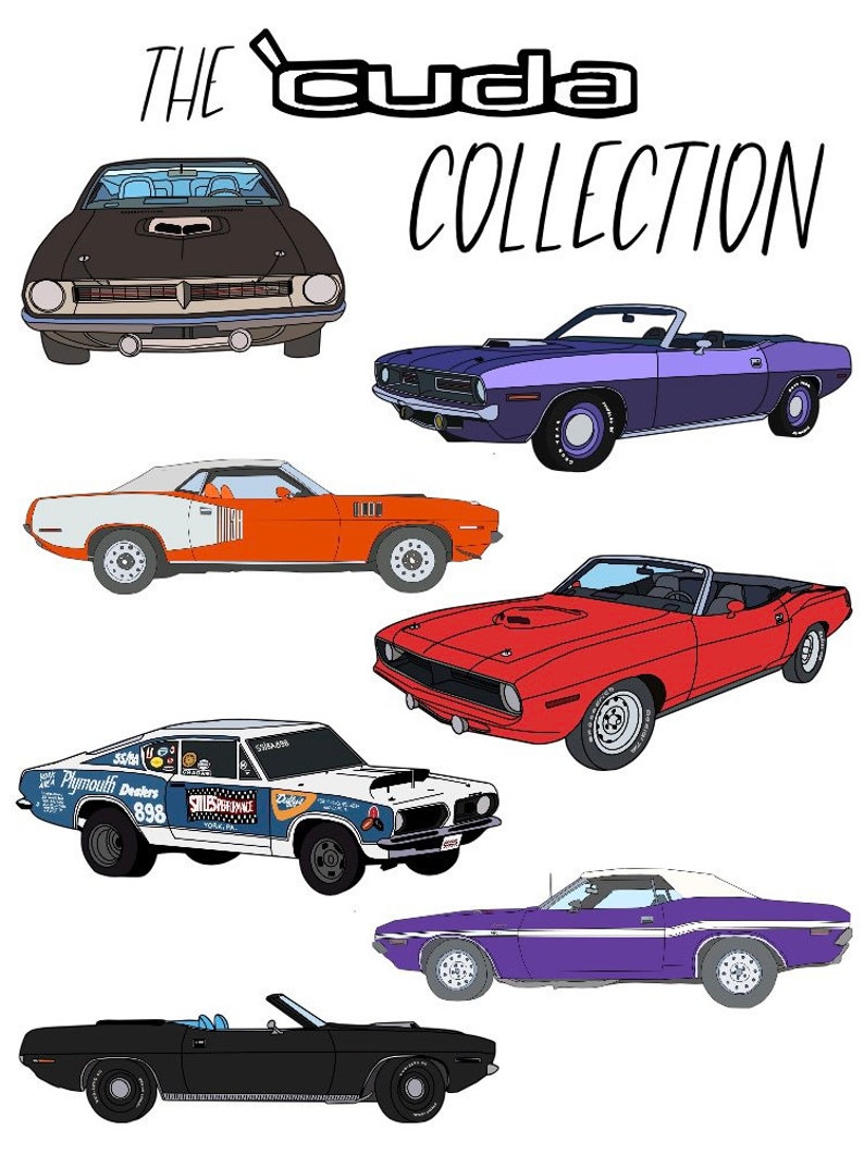 The 'cuda Collection Hemi Car Paper Craft or Waterproof Vinyl Sticker ...