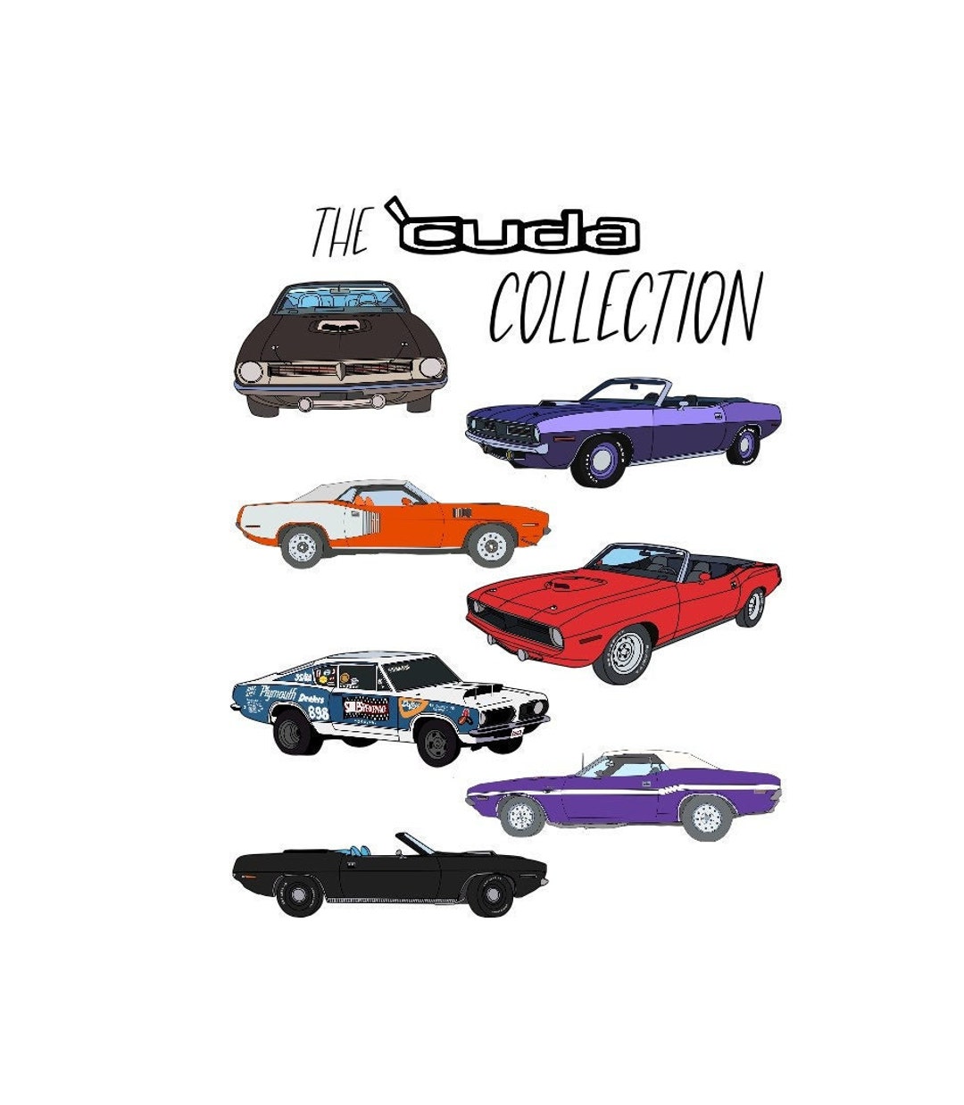 The 'cuda Collection Hemi Car Paper Craft or Waterproof Vinyl Sticker ...