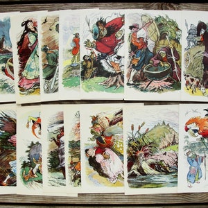 Fairy Tales of the World, Folktale Cards, Set 16 Vintage Children's ...