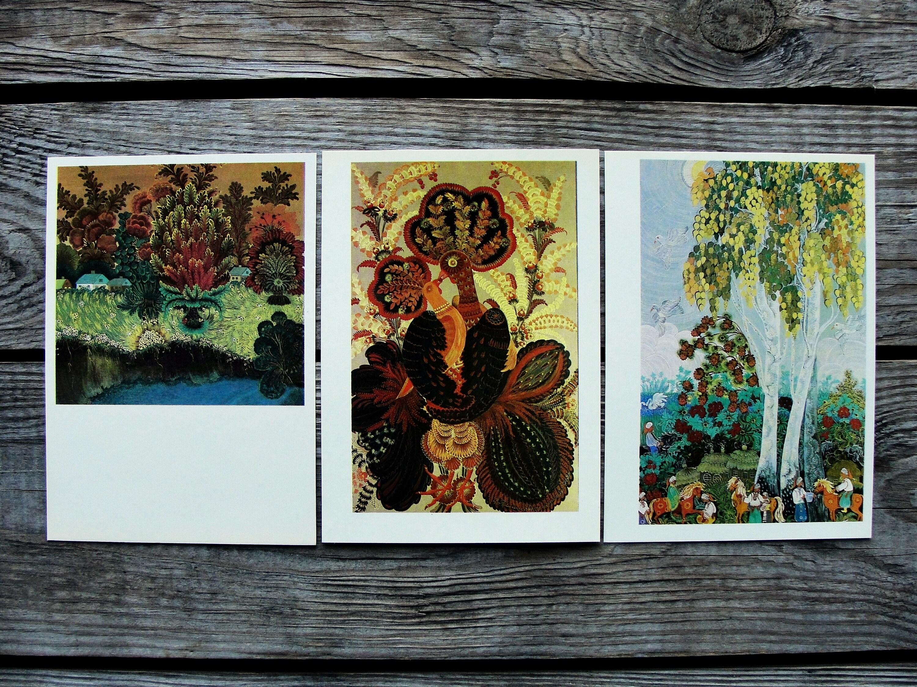 Stationery Bird Within a Wreath Card 1979 Drawing by Ukrainian Folk ...