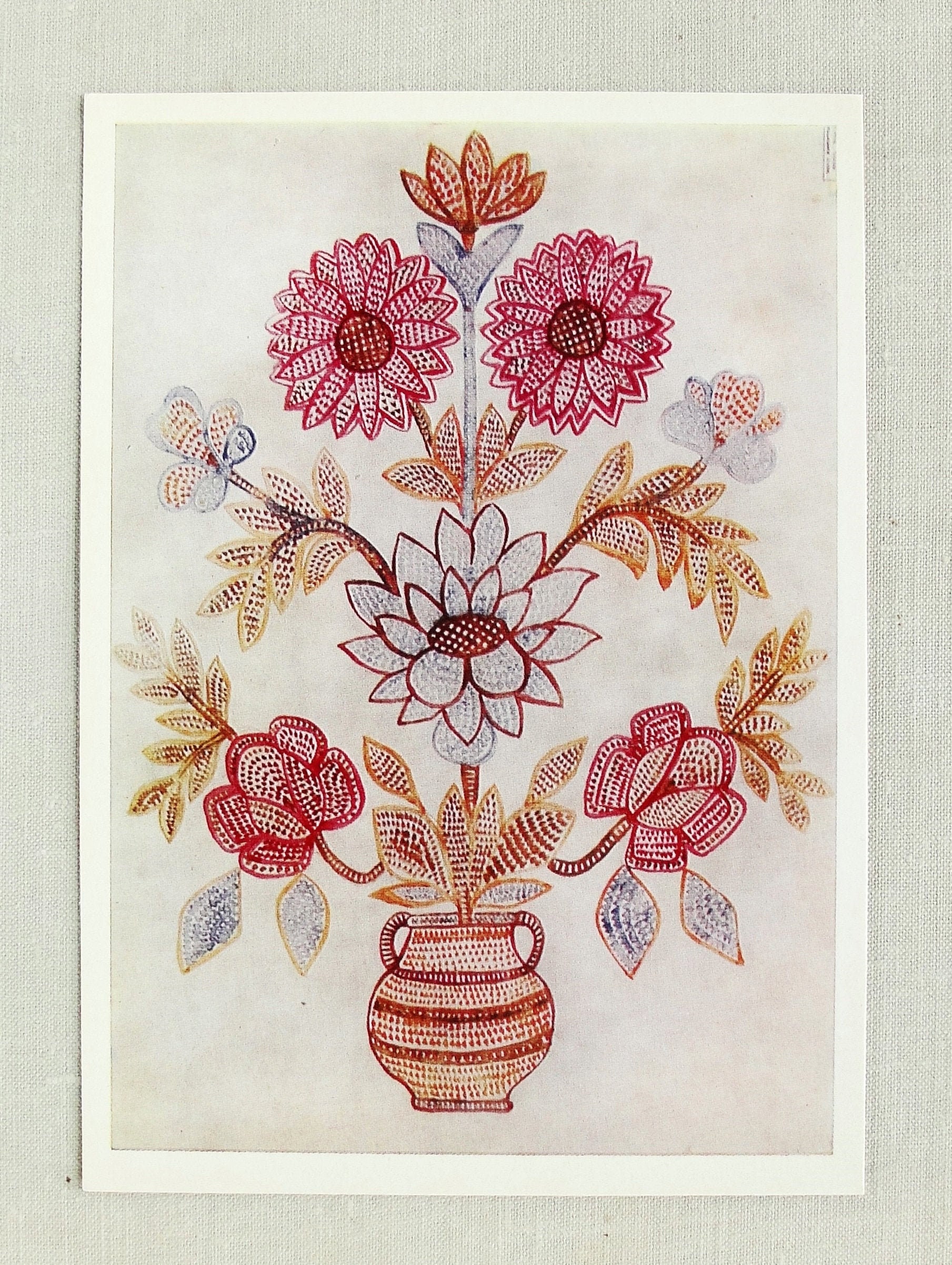 Stationery Bird Within a Wreath Card 1979 Drawing by Ukrainian Folk ...