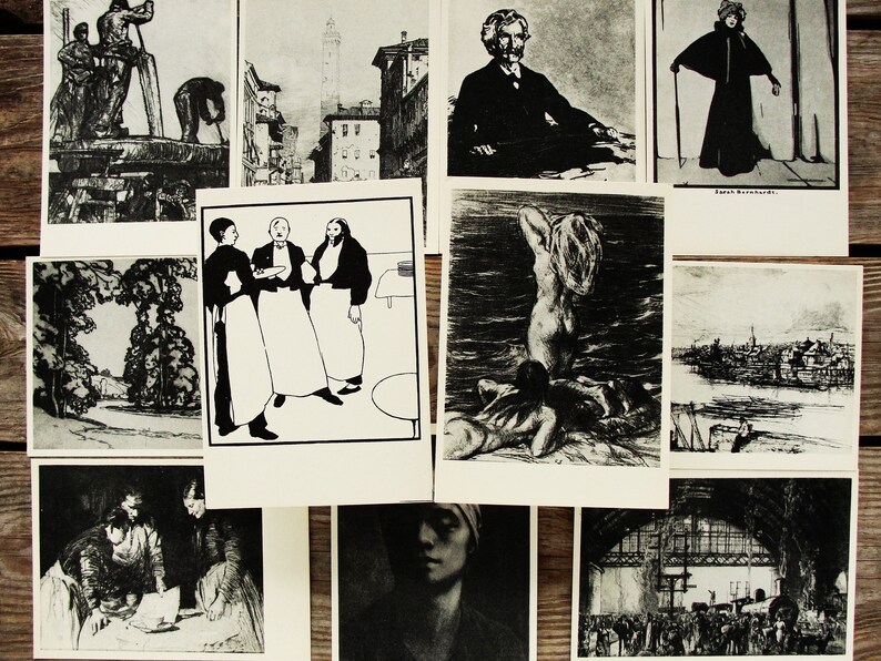 Graphics England Cards Set of 12 Vintage Postcards 1957 - Etsy