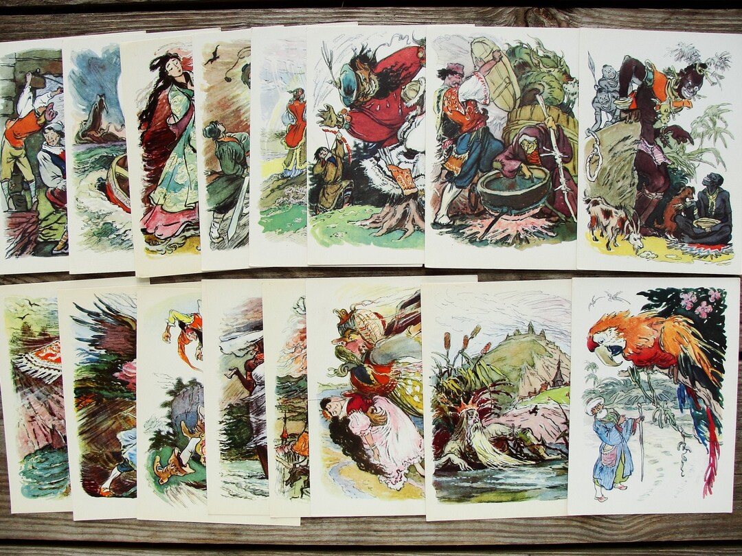 Fairy Tales of the World Folktale Cards Set 16 Vintage - Etsy