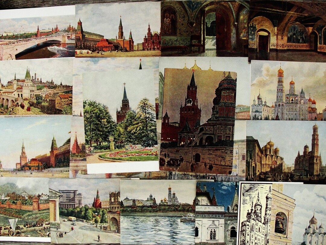 Moscow Kremlin Cards Set 20, Vintage Postcards, 1956, Moscow Kremlin ...