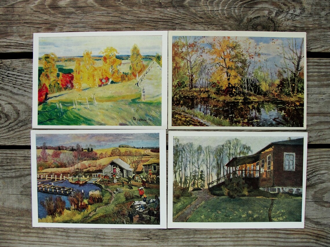 Autumn Landscape Cards Set of 16 Vintage Postcards 1960s - Etsy