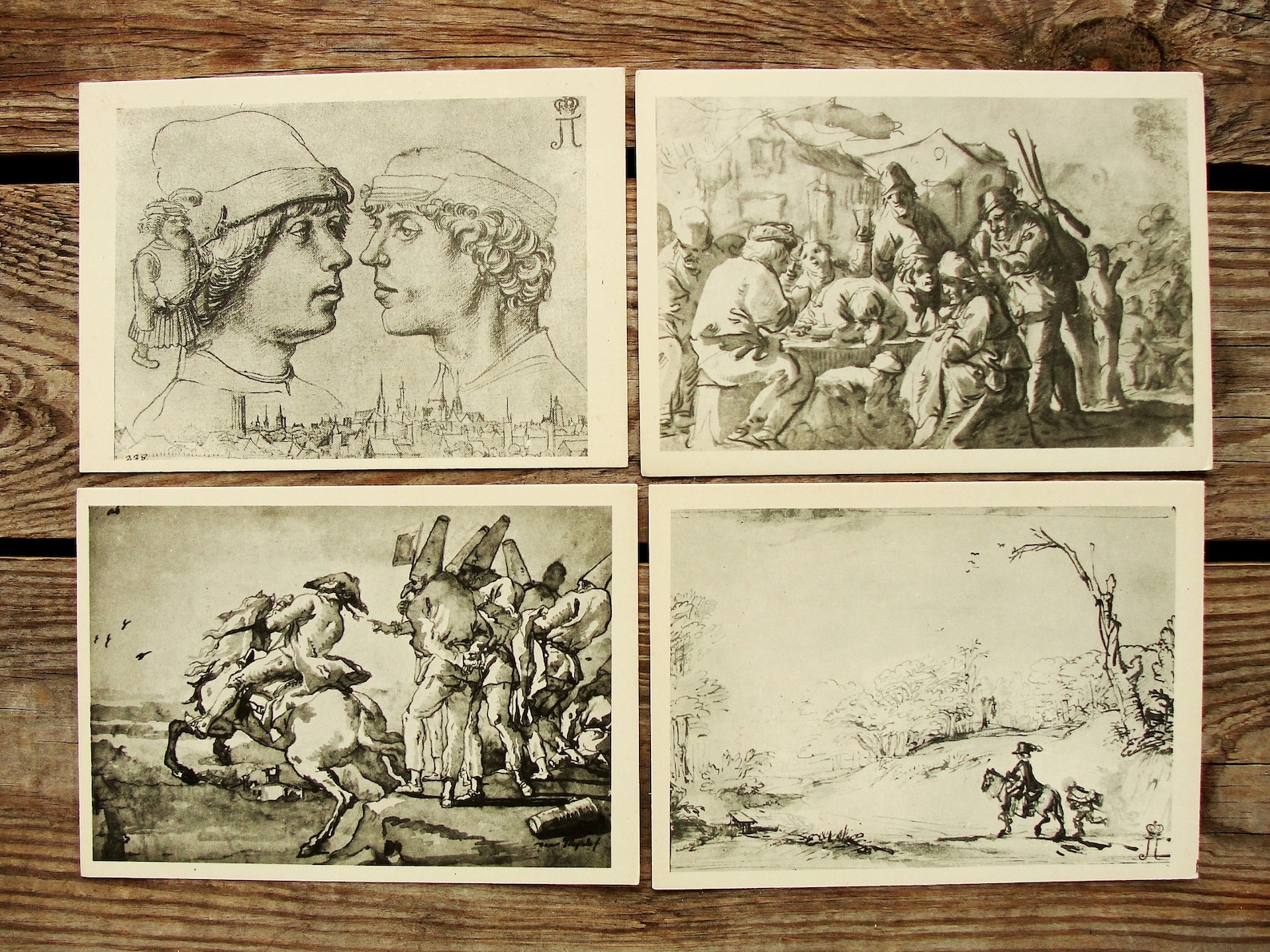Drawings of Old Masters Cards Set of 20 Vintage Postcards | Etsy