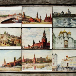 Moscow Kremlin Cards Set 20, Vintage Postcards, 1956, Moscow Kremlin ...