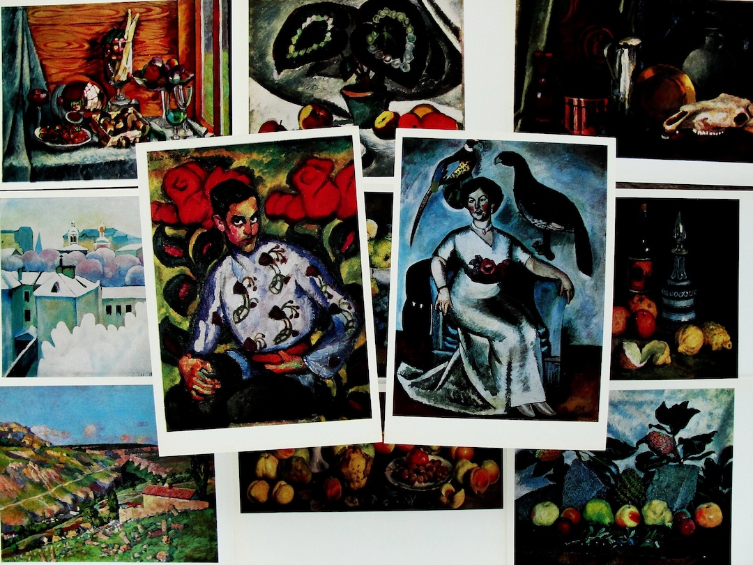 Ilya Mashkov Painting, Vintage Postcards Set of 16, 1971, Ilya Mashkov ...