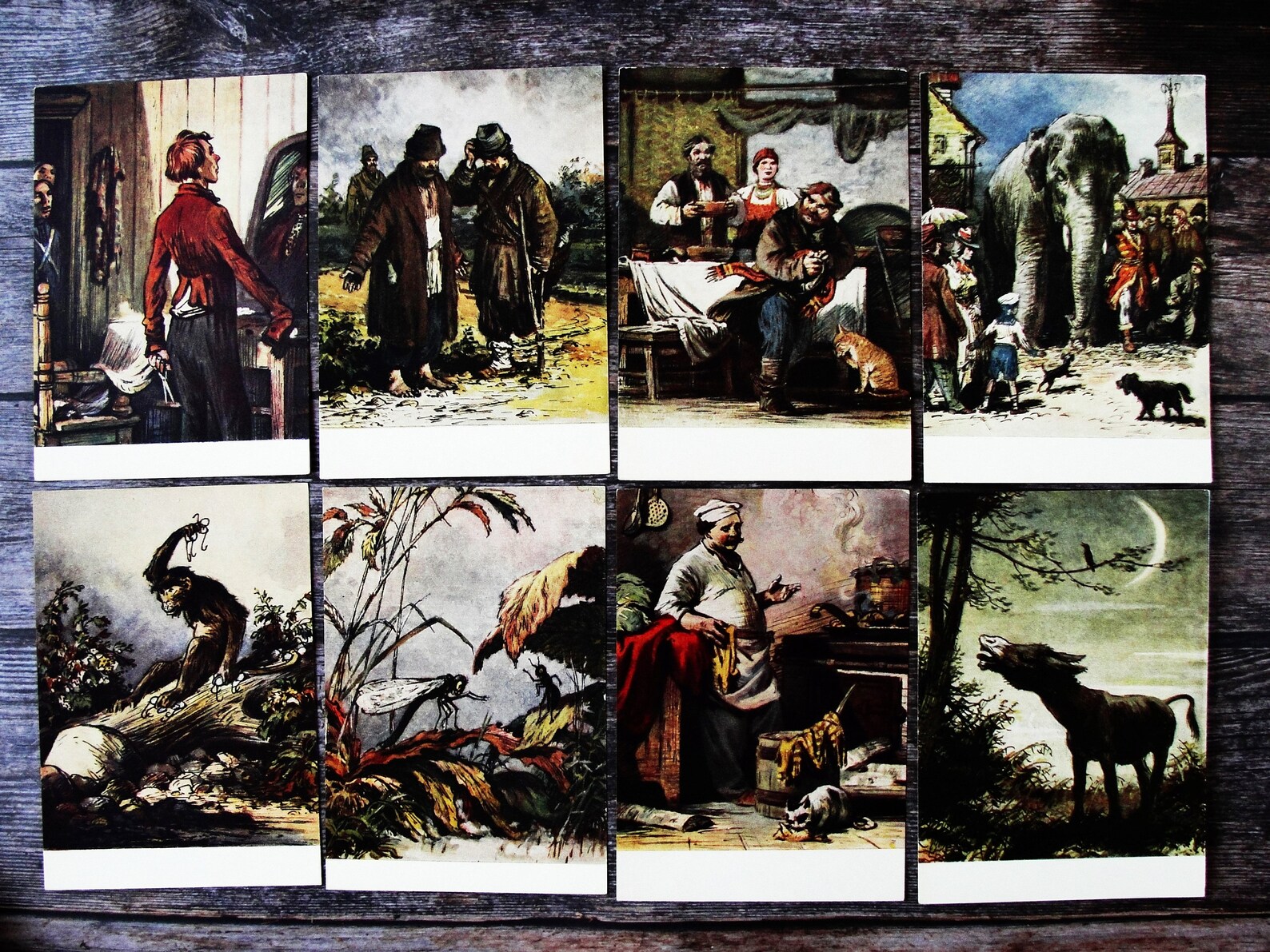 Fables of Ivan Krylov Cards Set of 10 Vintage Postcards - Etsy