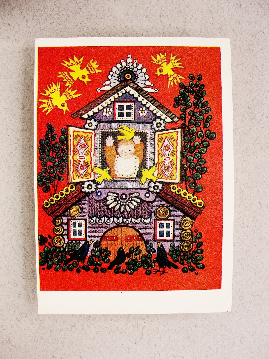 Happy Baby Card, Vintage Children Postcard, 1975, Illustrator Yuri ...