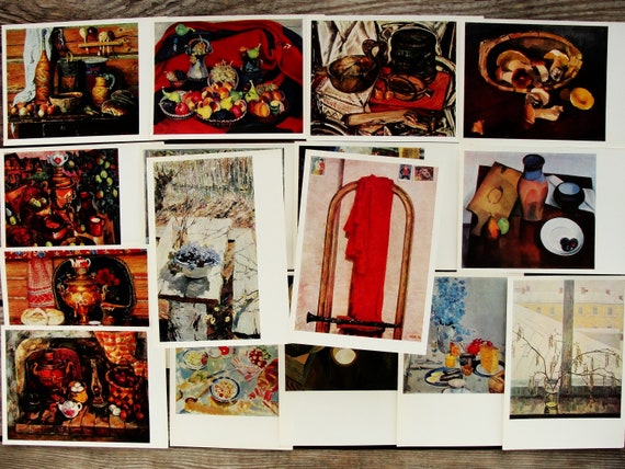 Still Life Cards Set of 16 Vintage Postcards 1974 Russian | Etsy