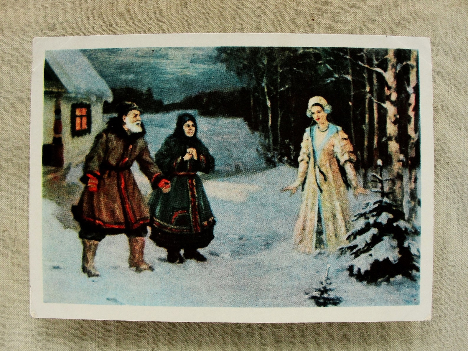 Snow Maiden Card Vintage Ukrainian Postcard 1956 - Etsy