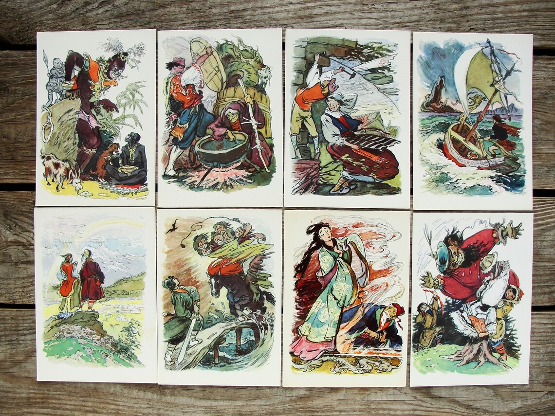Fairy Tales of the World Folktale Cards Set 16 Vintage - Etsy