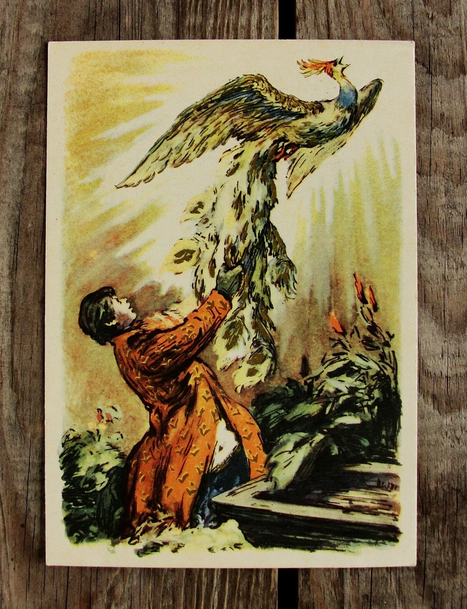 Firebird Card Vintage Soviet Postcard 1957 Illustrator | Etsy
