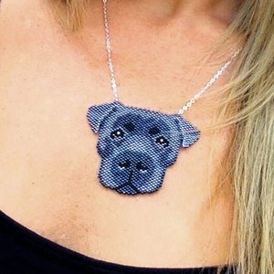 PDF Pattern, Blue Staffy, Peyote/brick Stitch Seed Bead Pendant/brooch ...