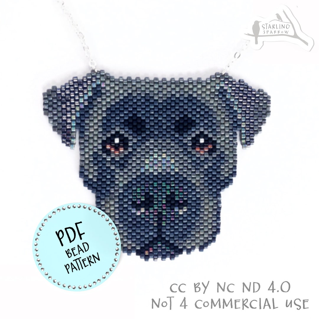 PDF Pattern, Blue Staffy, Peyote/brick Stitch Seed Bead Pendant/brooch ...