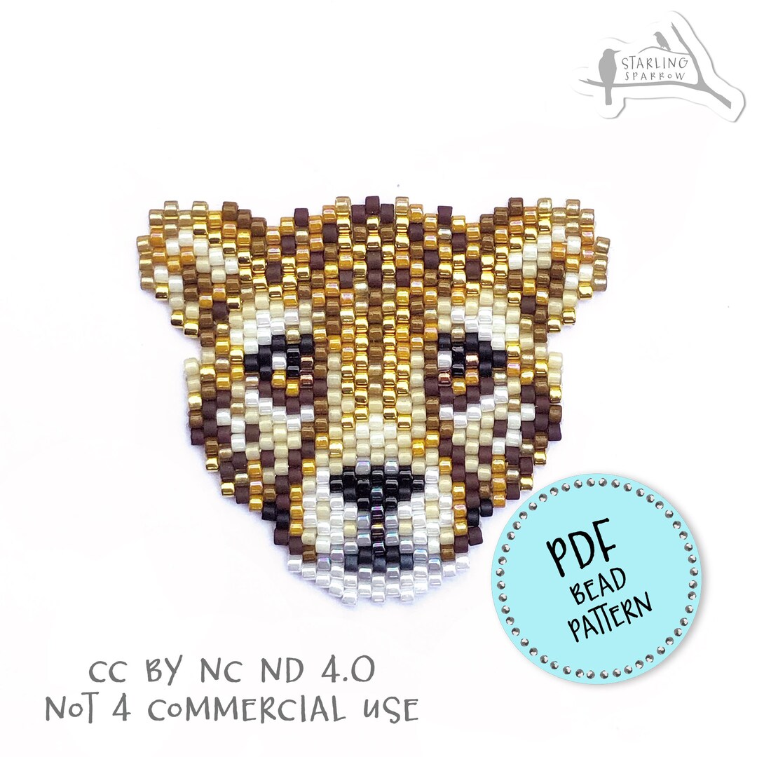 PDF Pattern, Cheetah, Peyote/brick Stitch Seed Bead Pendant/brooch ...
