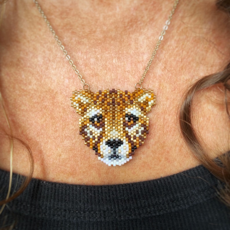Cheetah Necklace Original Design Made With Miyuki Seedbeads on a ...