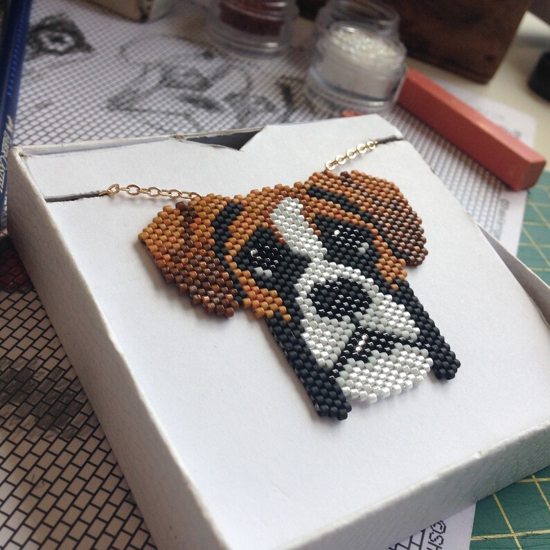PDF Pattern, Boxer Dog, Peyote/brick Stitch Seed Bead Pendant/brooch ...