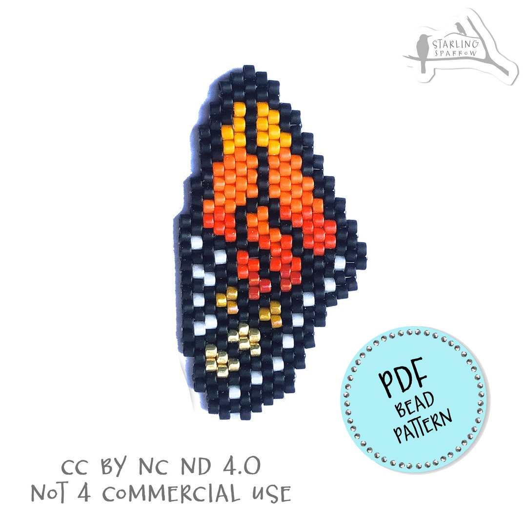 PDF Pattern, Monarch Butterfly Wing, Peyote/brick Stitch Seed Bead ...