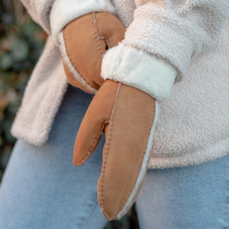 Shearling Mittens - Etsy UK