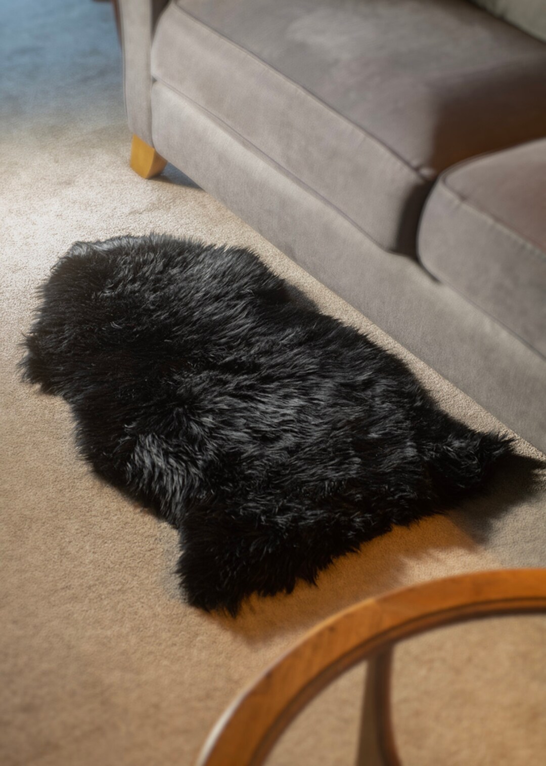 Genuine Sheepskin Rug 100% Natural Grade A Eco Tanned Black Quality New ...