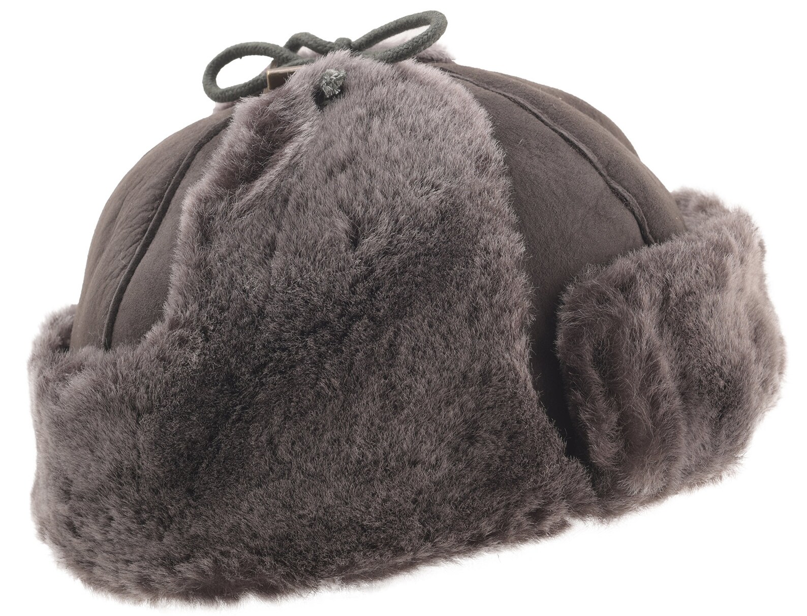 Men's Luxury Sheepskin Hand Stitched Trapper Cold Weather Hiking Hat ...