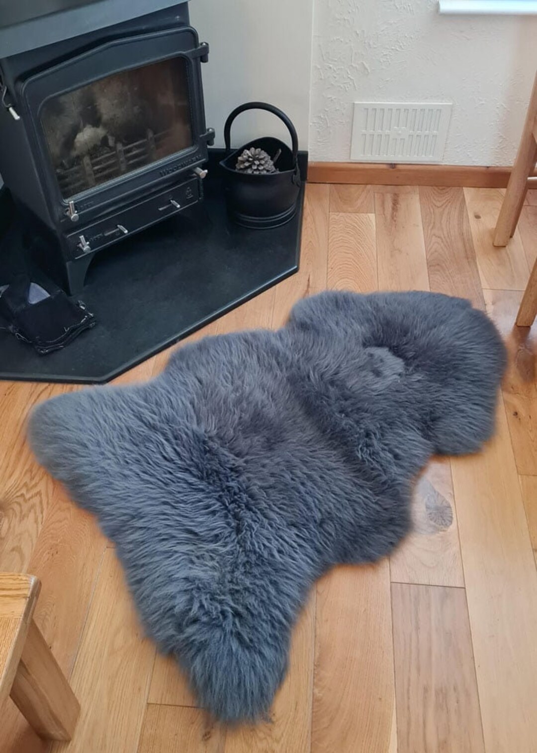 Genuine Sheepskin Rug 100% Natural Grade A Slate Grey Quality British ...