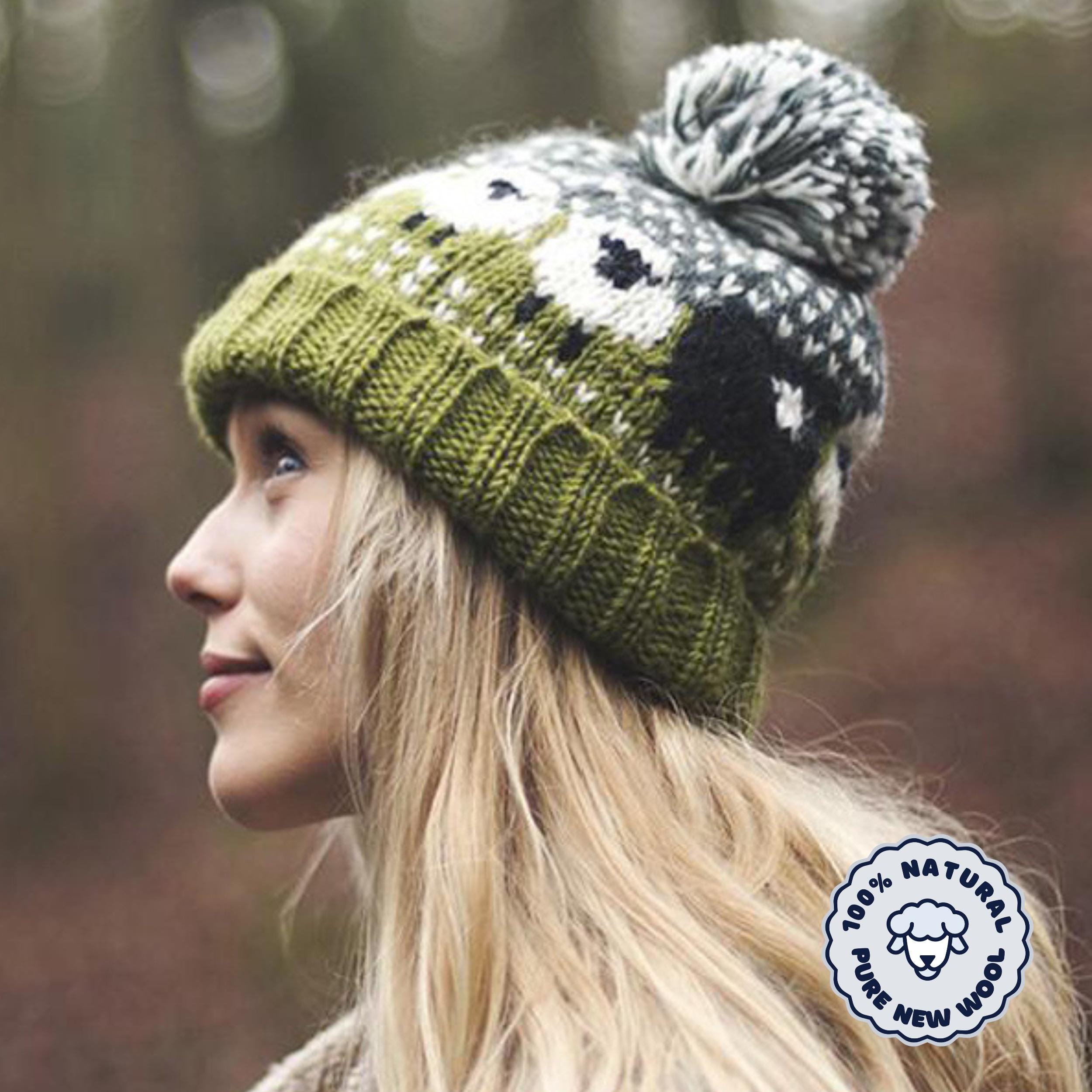 Hand Knitted Wool Beanie: Fair Trade Sheep Hat With Fleece Lining - Etsy