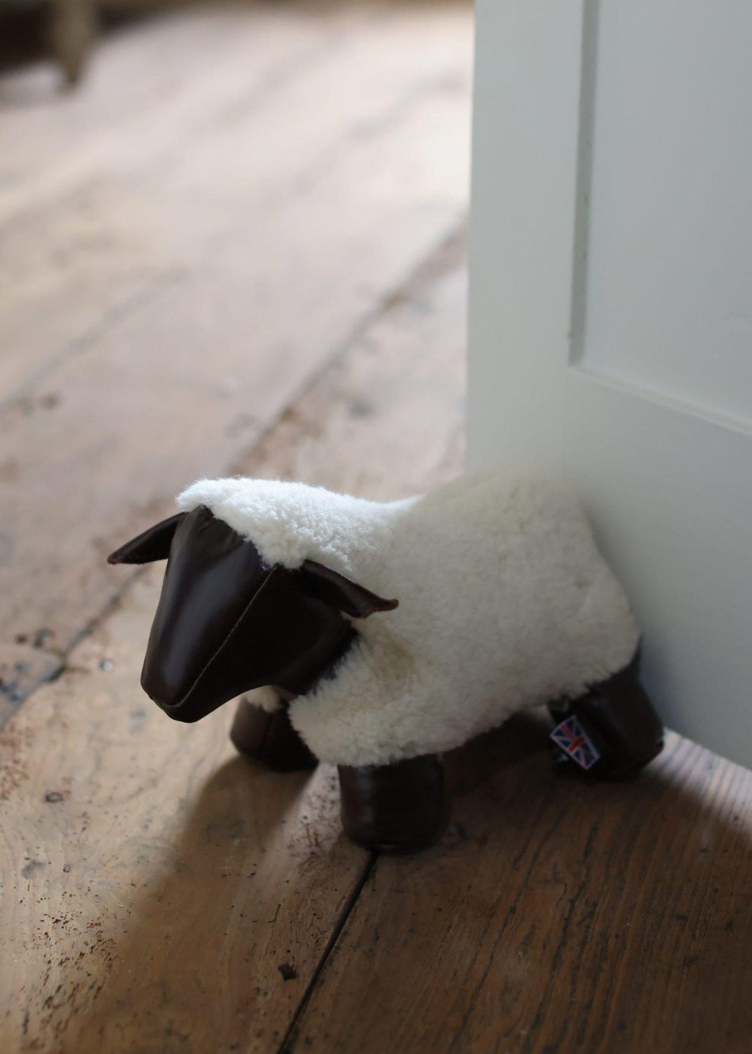 Merino Sheepskin & Leather Sheep Doorstop - Etsy