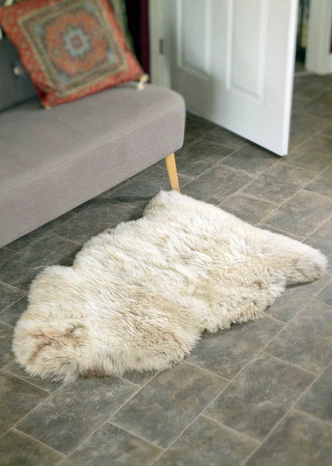 Genuine Sheepskin Rug 100% Natural Grade A Eco Tanned Oyster Cream ...