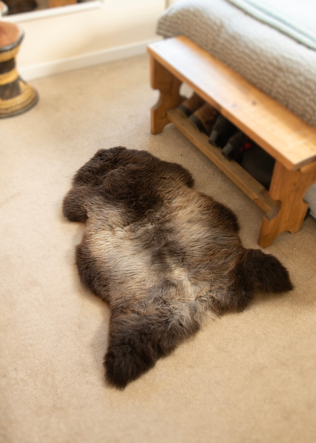 Genuine Sheepskin Rug 100% Natural Grade A Dark Shade Rarebreed Quality ...