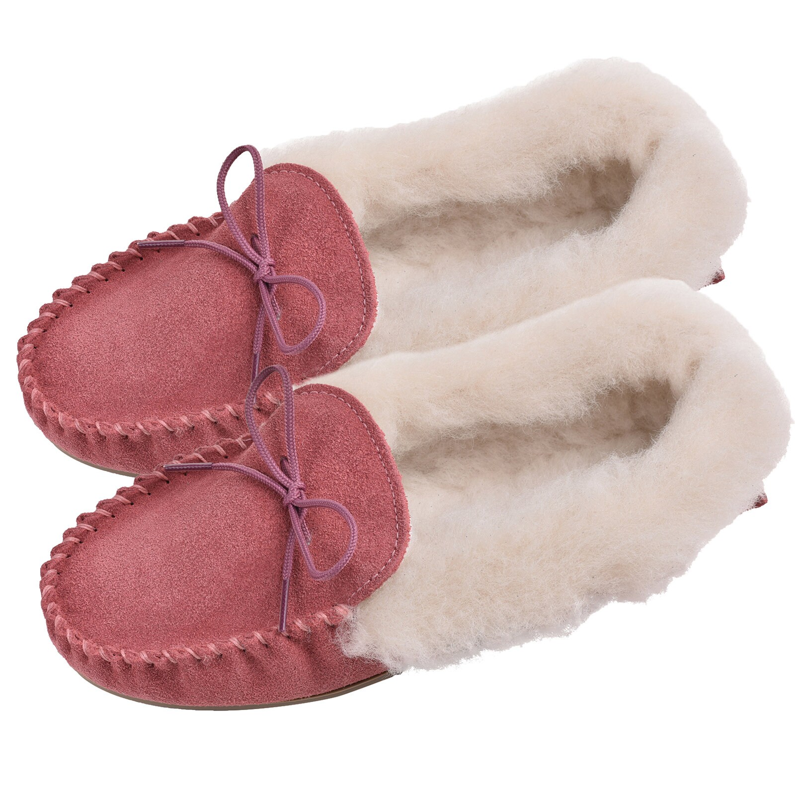 Womens Sheepskin Moccasin Slippers Rubber PVC Sole Sheep Wool | Etsy UK