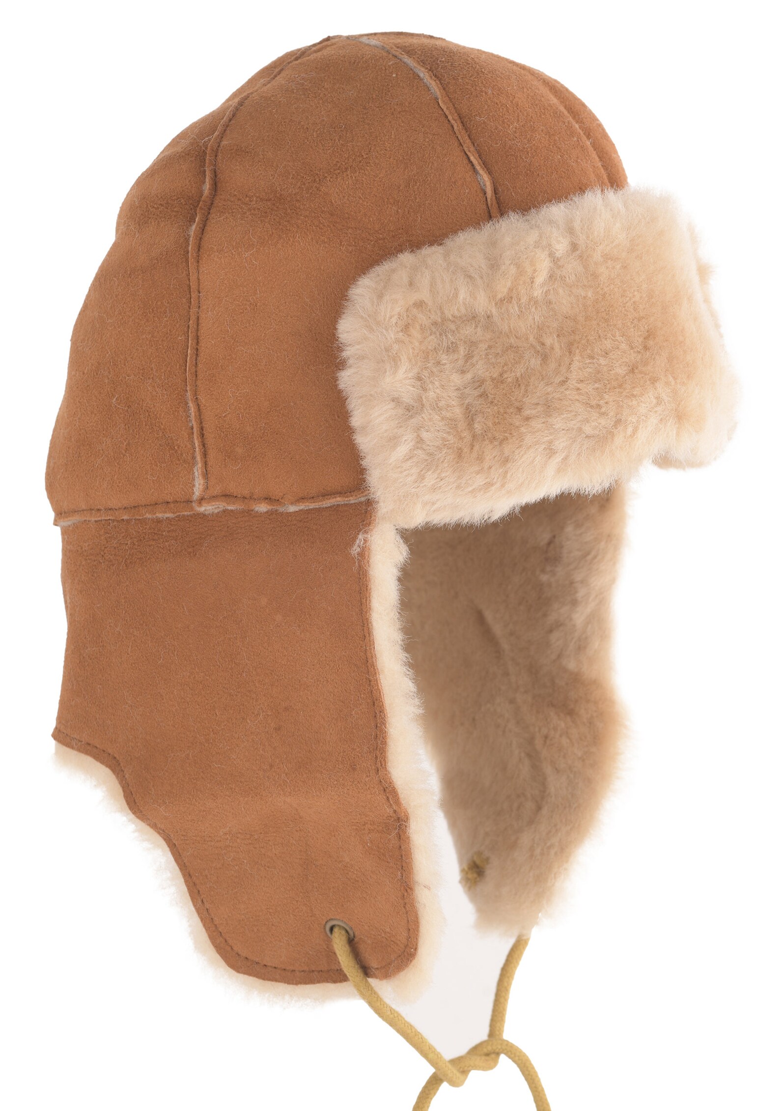 Men's Luxury Sheepskin Hand Stitched Trapper Cold Weather Hiking Hat ...