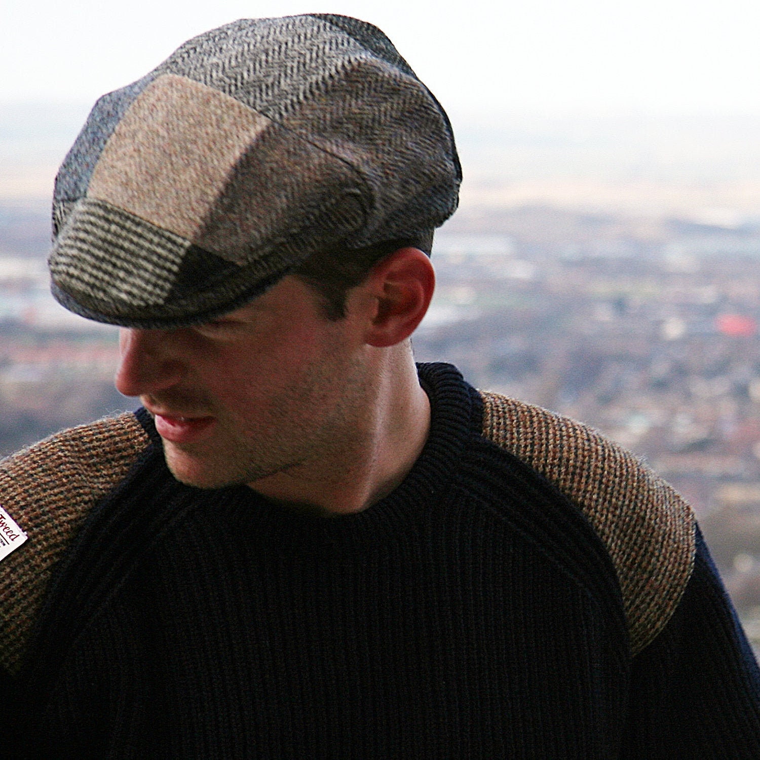 Patchwork Flat Hat for Men - Etsy